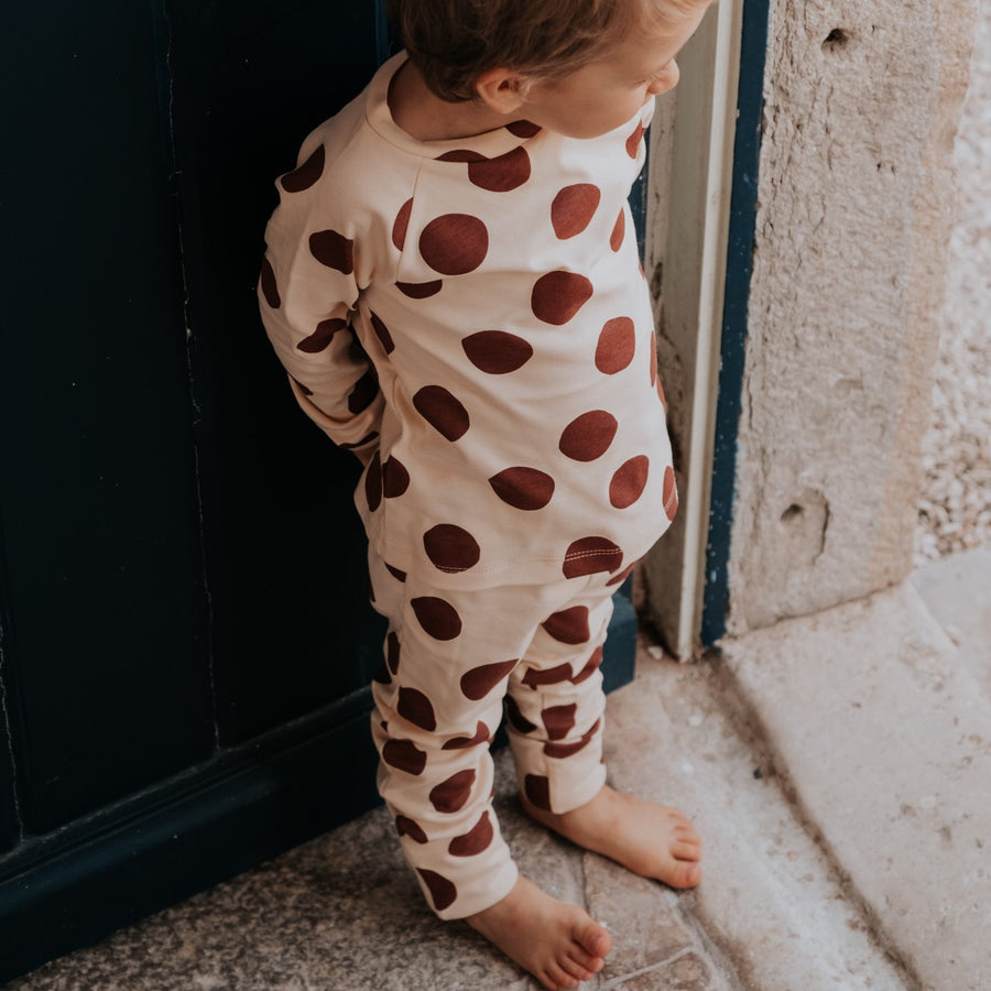 Pyjama enfant bio 2 pièces imprimé à pois | Comète Paris